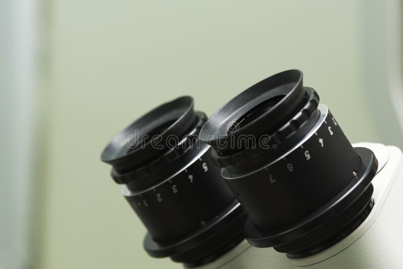 Close-up View of Eyepieces of Operating Microscope Stock Photo - Image ...