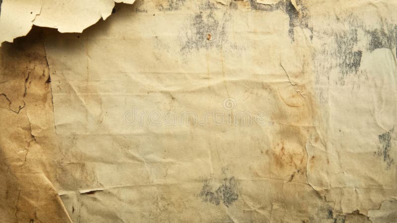 A Close-Up View of Faded, Crumpled, and Torn Paper Stock Illustration ...