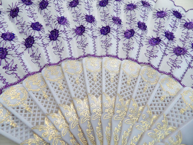 Purple fan stock image. Image of flamenco, oriental - 102421527