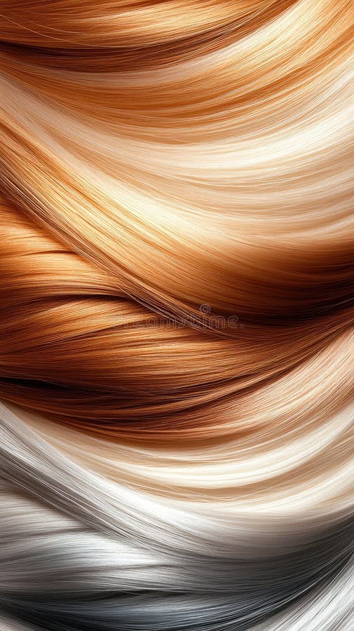 Close-up View Features Flowing Waves with a Mix of Brown and Silver ...
