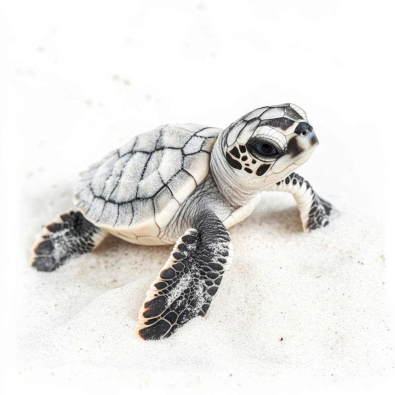 A Close-up View Features a Recently Hatched Turtle, Gracefully ...