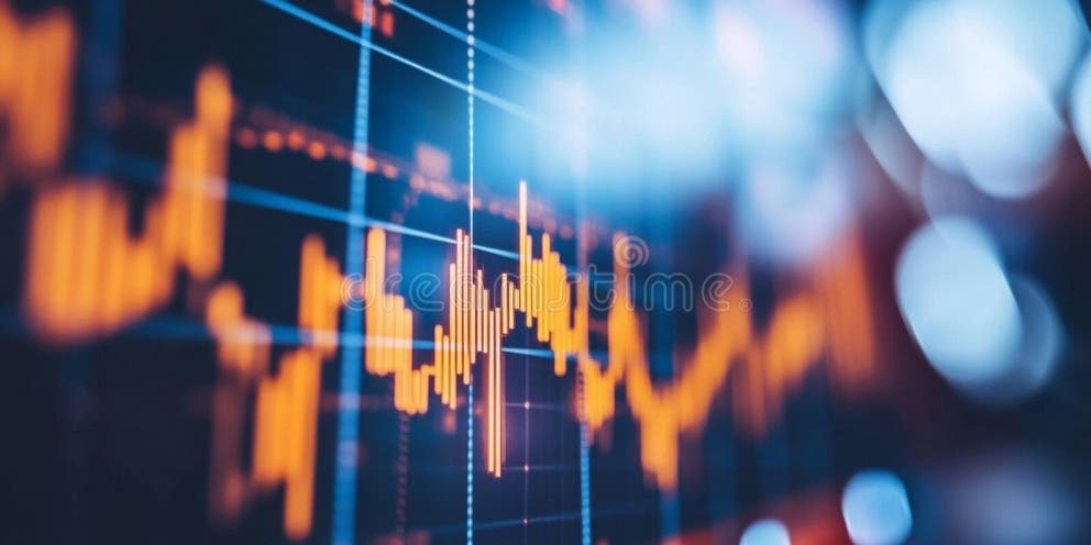 Close-Up View of Financial Data Visualization with Graphs and Trends in ...