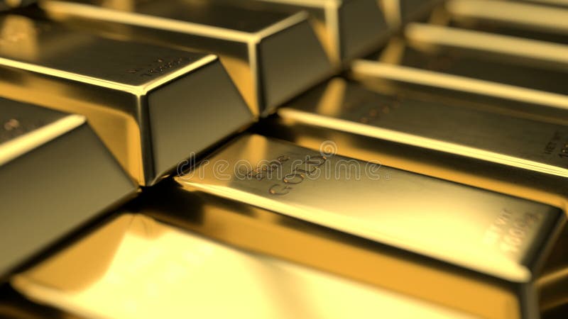 Gold Bars Stacked on Table in Bank Warehouse Concept Stock Video ...