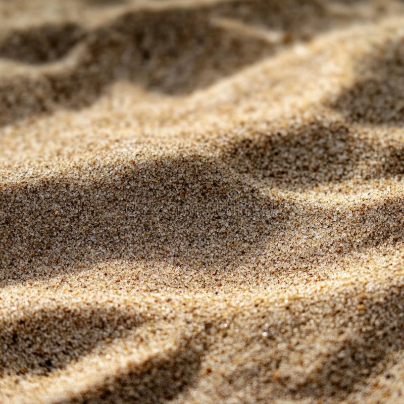 Close-up View of Fine Sandy Beach Texture with Soft Ripples and Natural ...