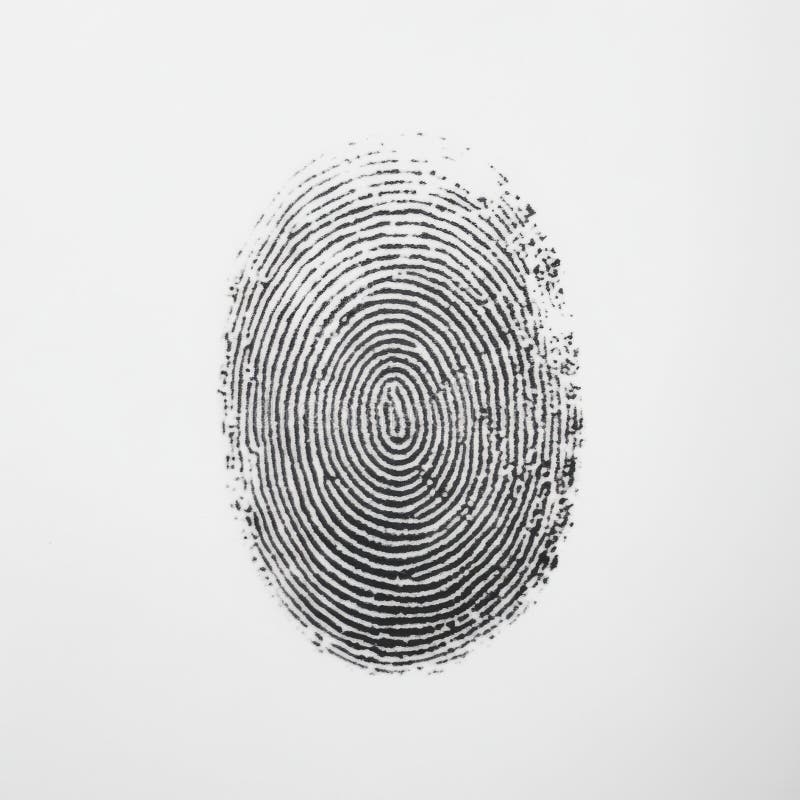 Close-up View of a Fingerprint on a Clean White Background Stock ...