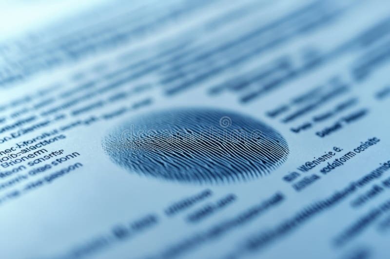 Close-up View of a Fingerprint Impression on a Document Showcasing ...