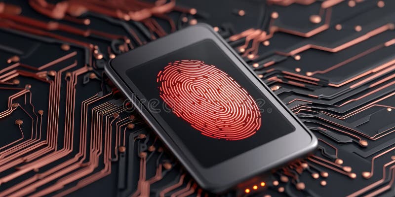A Close-up View of a Fingerprint Scanner on a Circuit Board, Showcasing ...