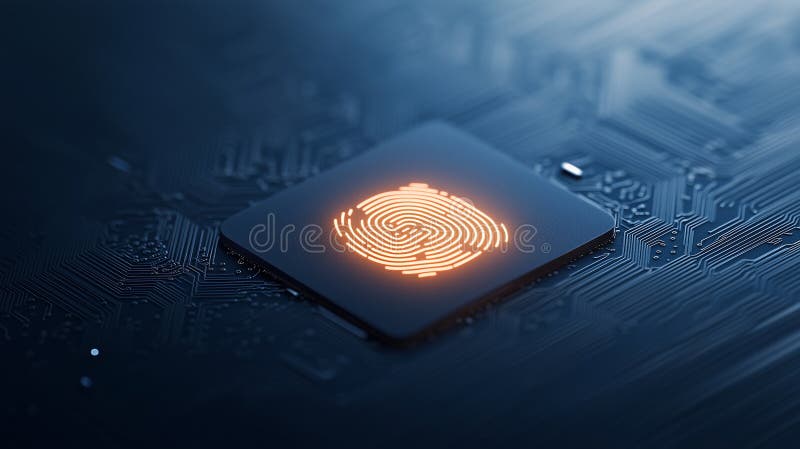 A Close Up View of Fingerprint Sensor on Circuit Board, Showcasing ...