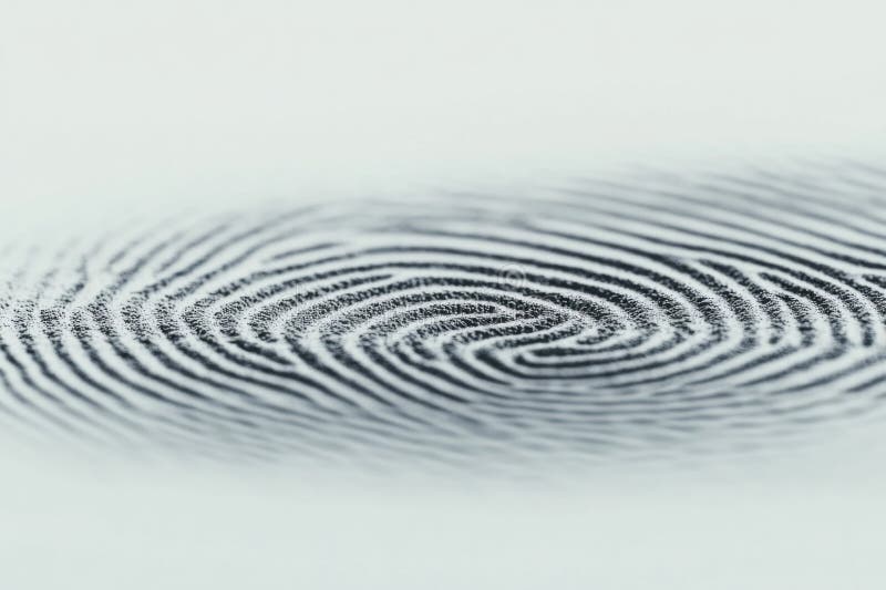 Close-up View of a Fingerprint on a Smooth White Surface Showcasing ...