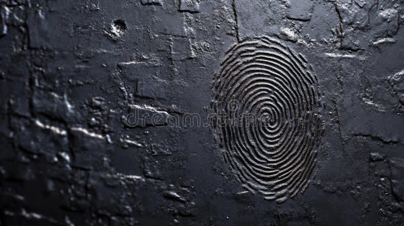 A Close-up View of a Fingerprint on a Table, Ideal for Crime Scene ...