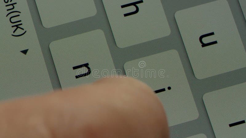 Close-up View Fingers Tapping Keypad of Tablet and Writing Message on ...