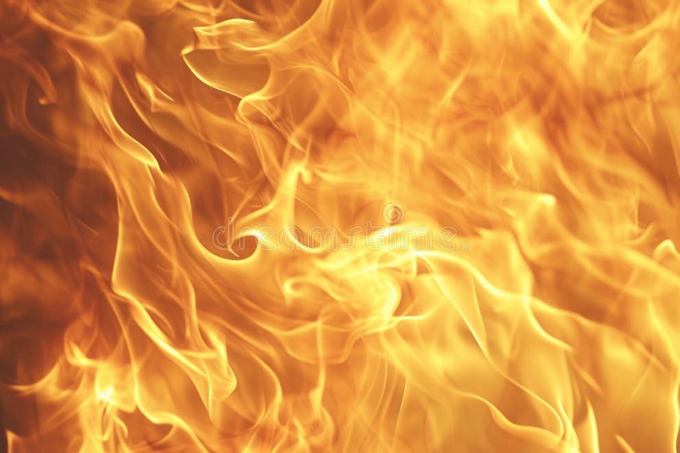 Close-up View of a Fire with Flames in the Background. Ideal for Adding ...