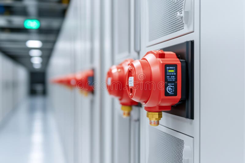 Close-up View of a Fire Suppression System in a Modern Data Center ...
