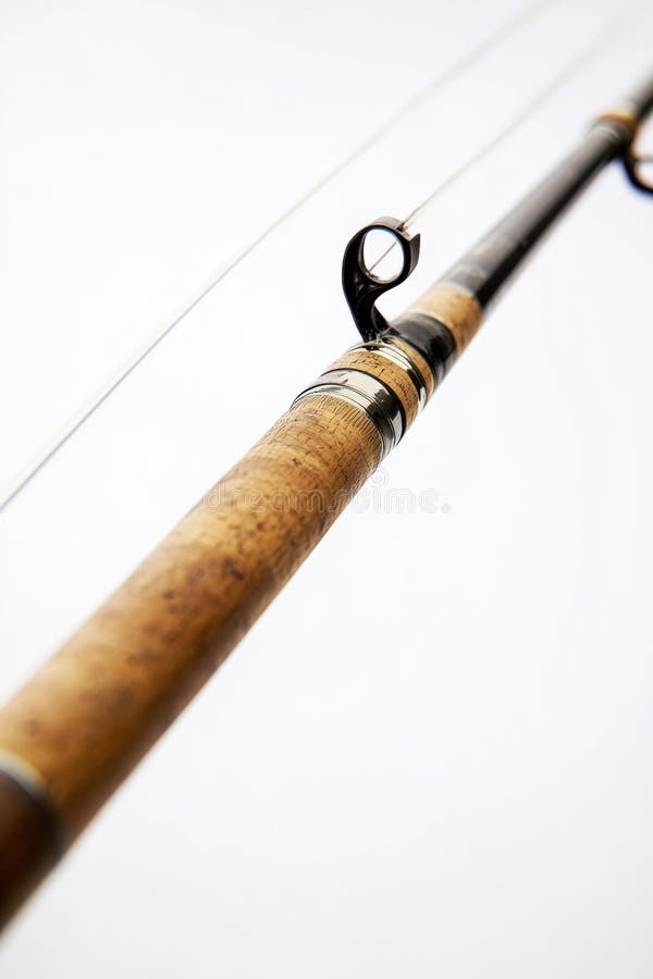 A Close-up View of a Fishing Rod Mounted on a Pole, Ready for Use Stock ...