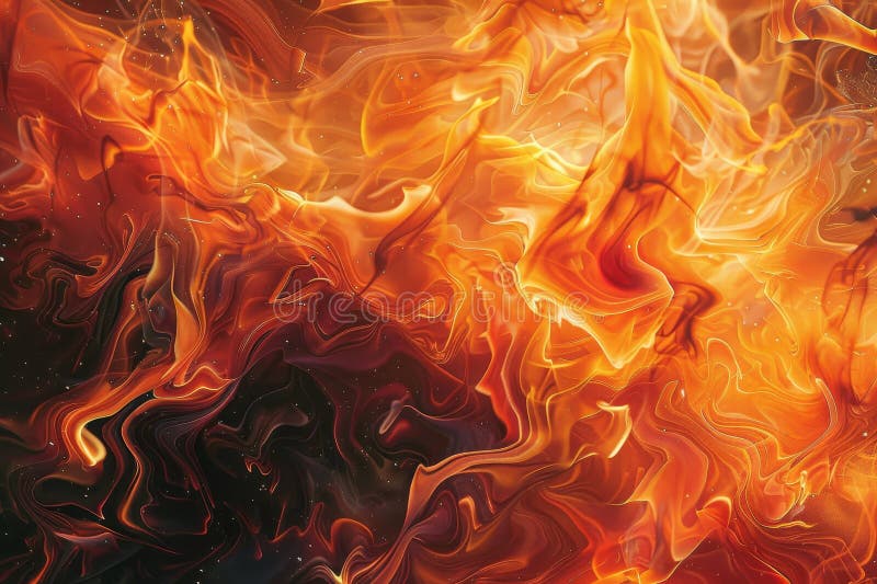 A Close-up View of Flames Flickering in a Powerful Display, Flames ...