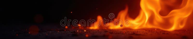 Close Up View of Flickering Fire, Sharp Details on Black , Light ...