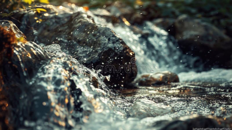 A Close-up View of a Flowing Stream of Water Stock Photo - Image of ...