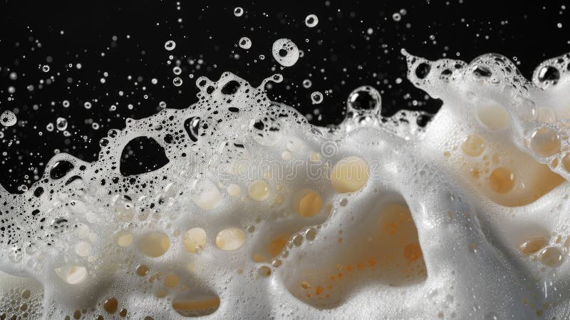 Close-up View of a Foamy Surface with Air Bubbles, Suitable for Use in ...
