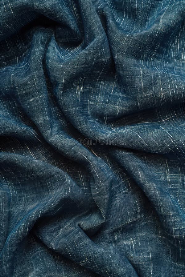 Blue and White Striped Fabric Texture with Diagonal Pattern. Close-up ...