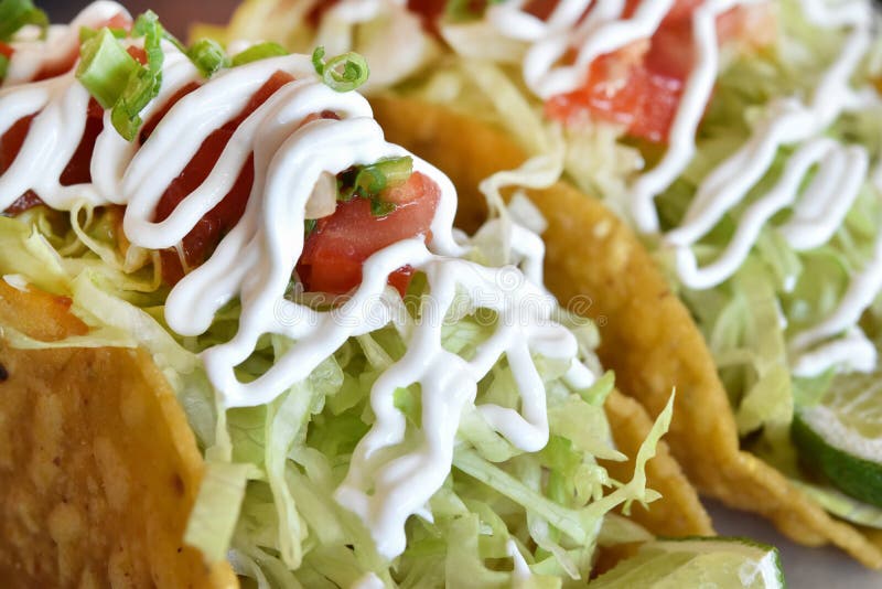 A Close-up View of Food, Taco Mexican. Stock Image - Image of yummy ...