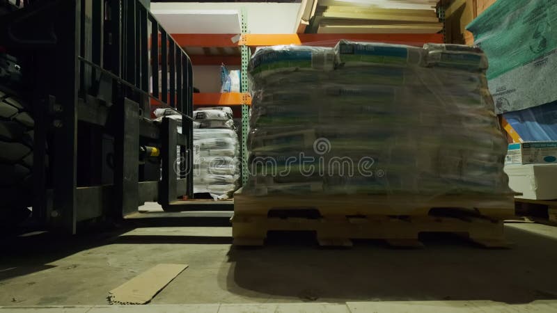 Close Up View of Forklift Unload Cargo from Dock Logistics and Cargo ...