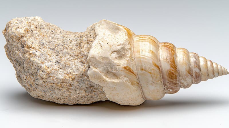 Fossilized Seashell in Sedimentary Rock Close Up Stock Illustration ...