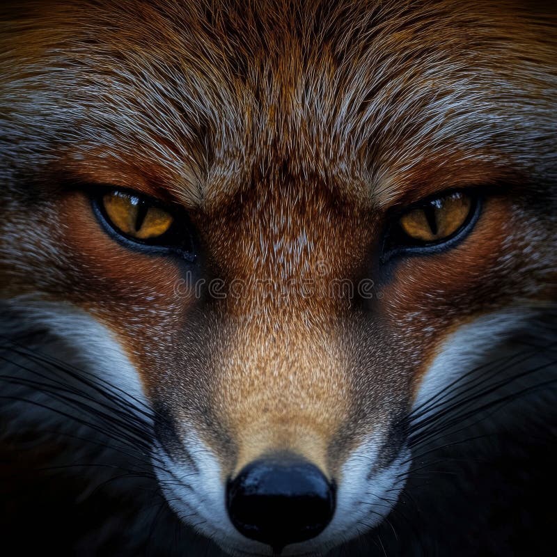 Close-up View of a Fox Revealing Striking Features and Vibrant Eyes in ...