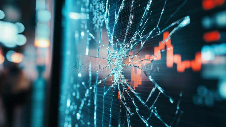 Close Up View of a Fragmented Digital Screen Highlighting the Effects ...