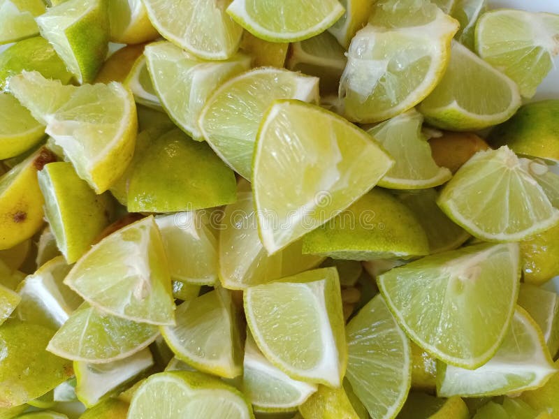 Close Up View of Fresh Cut Lemon Pieces. Stock Image - Image of fresh ...