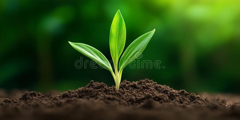 Close-up View of Fresh Green Buds Emerging from Soil in a Natural ...