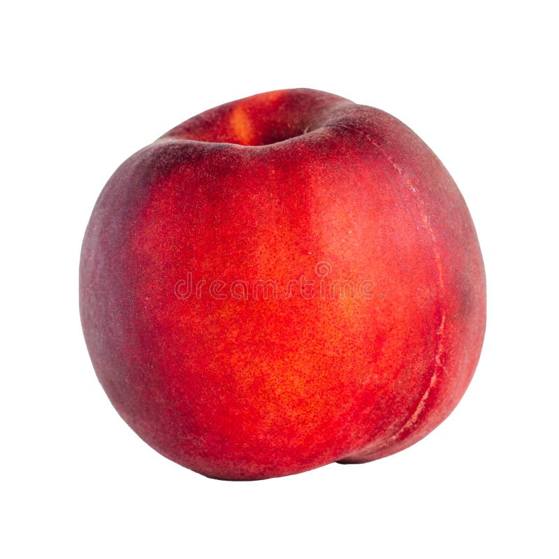 Close-up View of a Fresh Peach on a Solid White Background Stock Photo ...