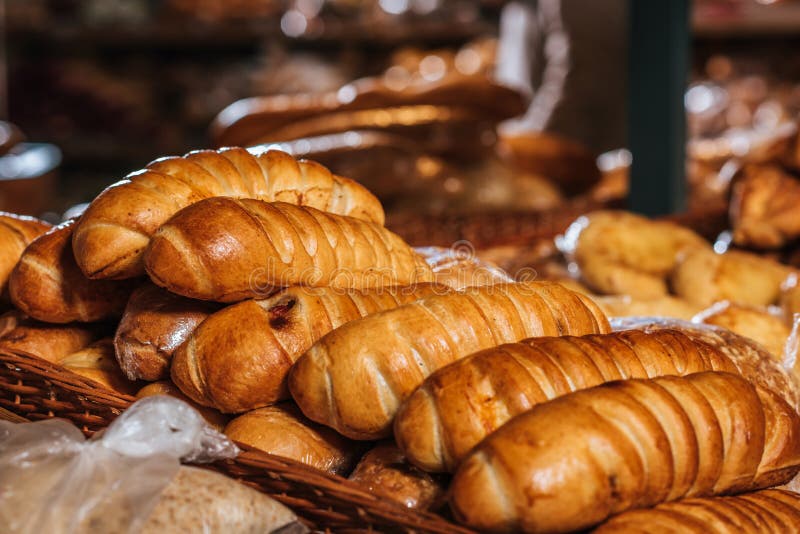 Close Up View of Freshly Baked Bakery Stock Image - Image of bake ...
