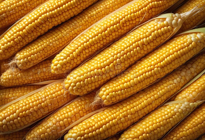 A Close-up View of Freshly Picked Corn Kernels Stock Illustration ...