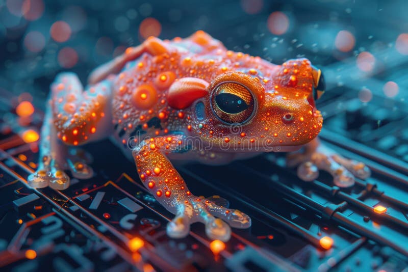 Frog Sitting on Computer Keyboard Stock Photo - Image of amphibian ...