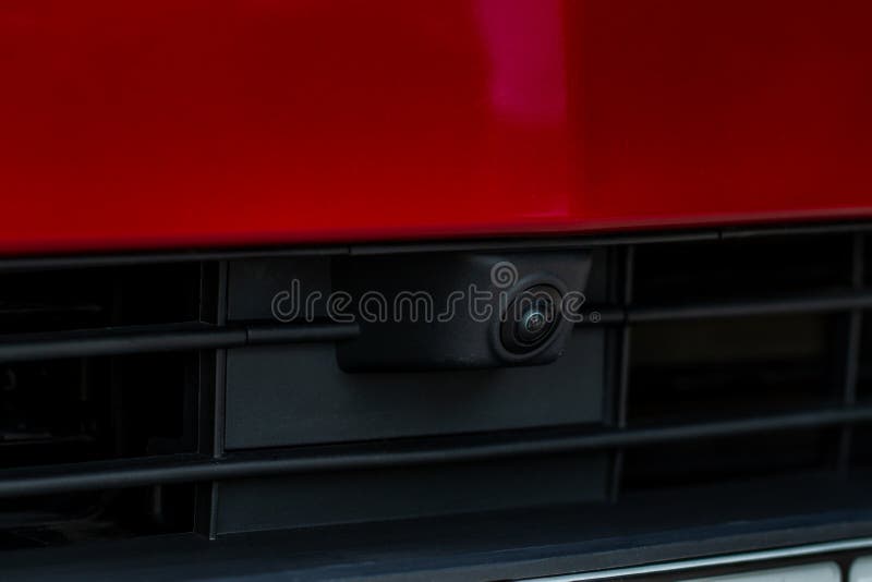 Close Up View of Front Parking Assist Video Camera on the Car. Stock ...
