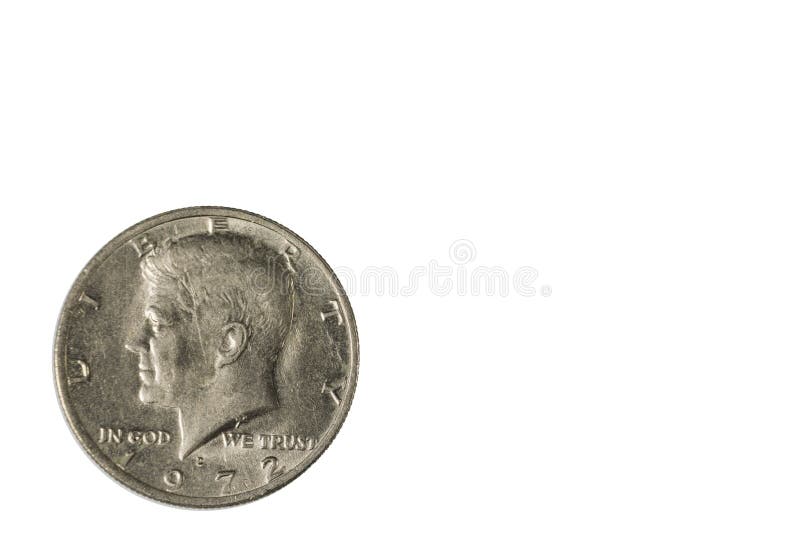 Close Up View of Front Side of Half US Dollar Coin Dated 1972. Stock ...