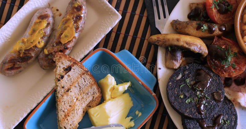 Close Up View of a Full Cooked English Breakfast Stock Image - Image of ...