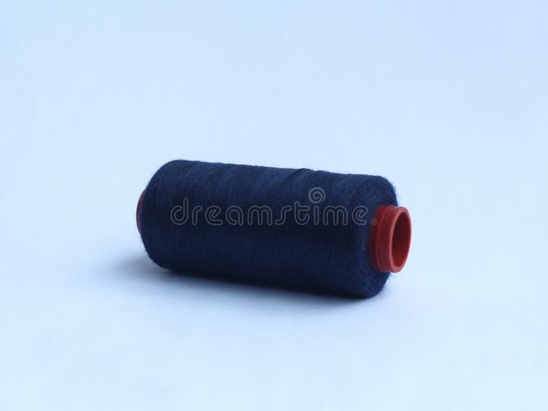 Spool of Blue Color Thread Isolated on White Background Stock Photo ...