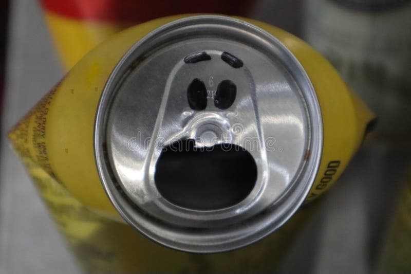 Close Up View of a Funny Empty Tin Can Looking Like a Face Stock Photo ...