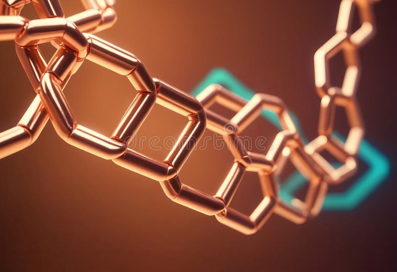 A Close-up View of a Futuristic, Glowing Chain or Link Made of Neon ...