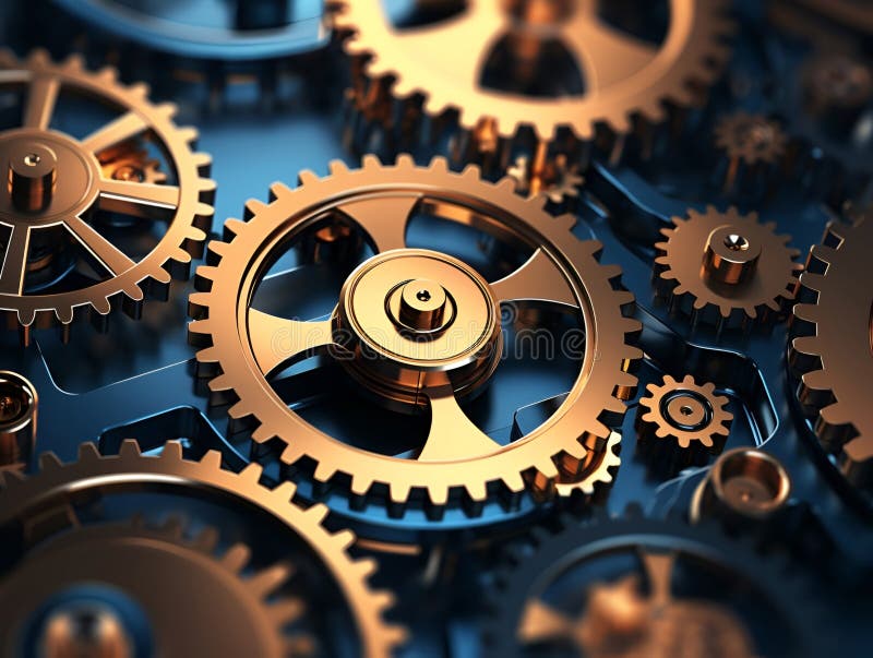 Close up view of a gears stock illustration. Illustration of ...