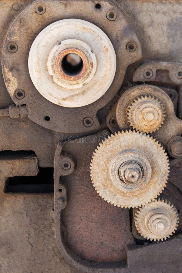 Close-up View of Gears from Old Machine. Stock Photo - Image of iron ...