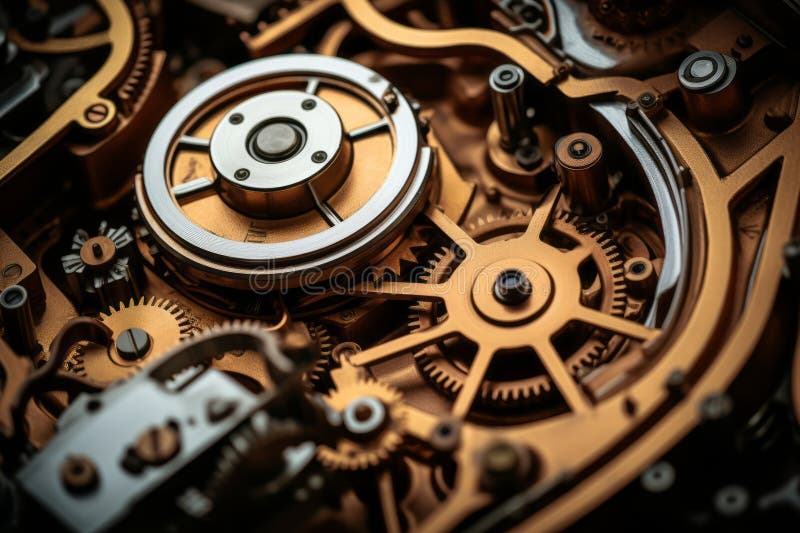 A Close Up View of the Gears of an Old Watch Stock Illustration ...