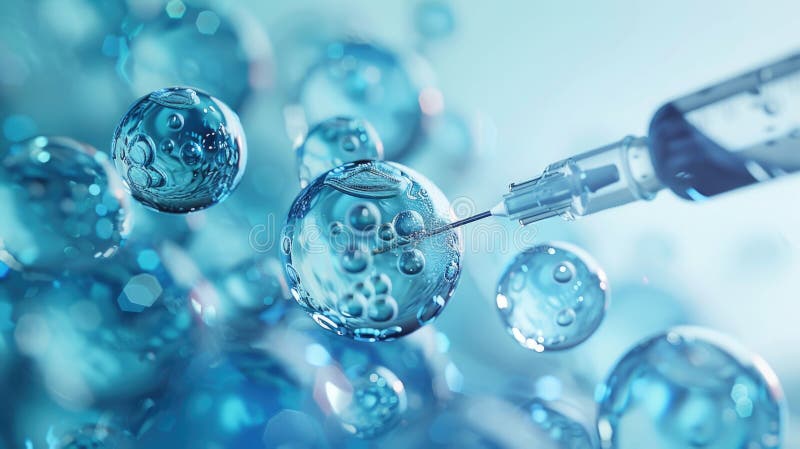 Close-Up View of Genetic Modification of a Cell Under Microscope. Stock ...