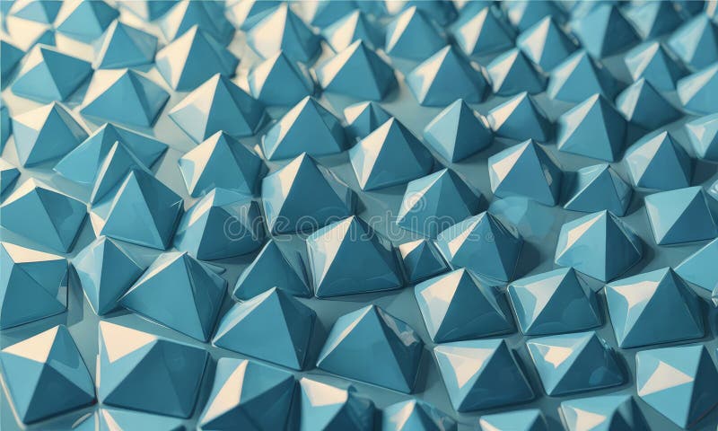 Close-up View Geometric Pattern Blue Triangles, Arranged in Repeating ...