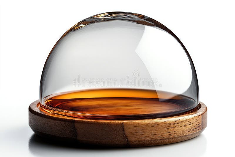 Close-up View of a Glass Dome Sitting on a Wooden Base Stock Image ...
