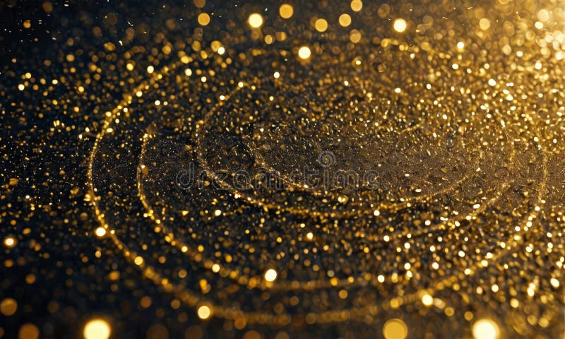 Close-up View Glittering, Golden Background with Circular Pattern ...
