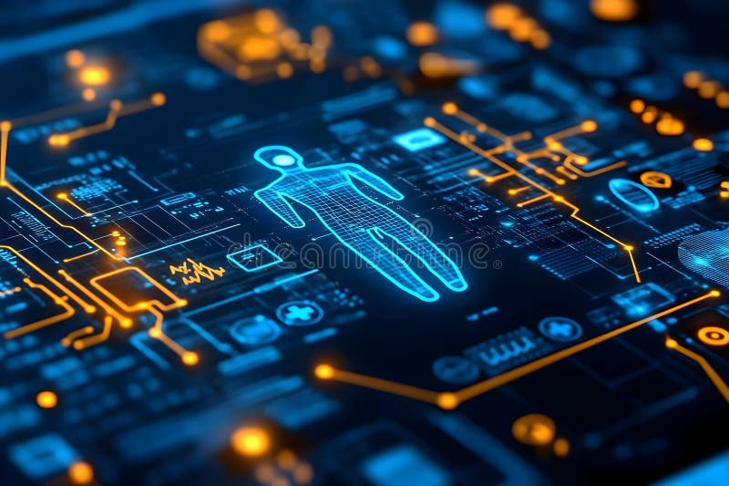 Digital Human Biometric Data Interface Stock Illustration ...