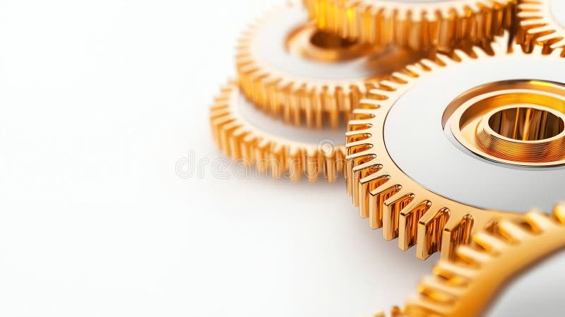 A Closeup View of Golden Gears Interlocking Seamlessly Showcasing ...