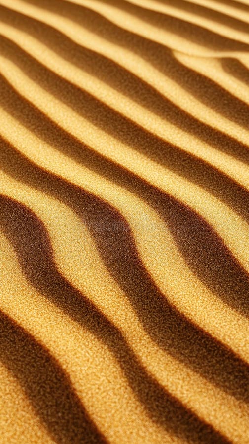 Golden Sand Dunes with Dramatic Shadows Close-Up Stock Photo - Image of ...